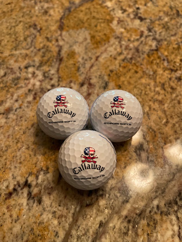 USA Flag Skull Golf Ball Marking | Golfdotz Skullmania USA